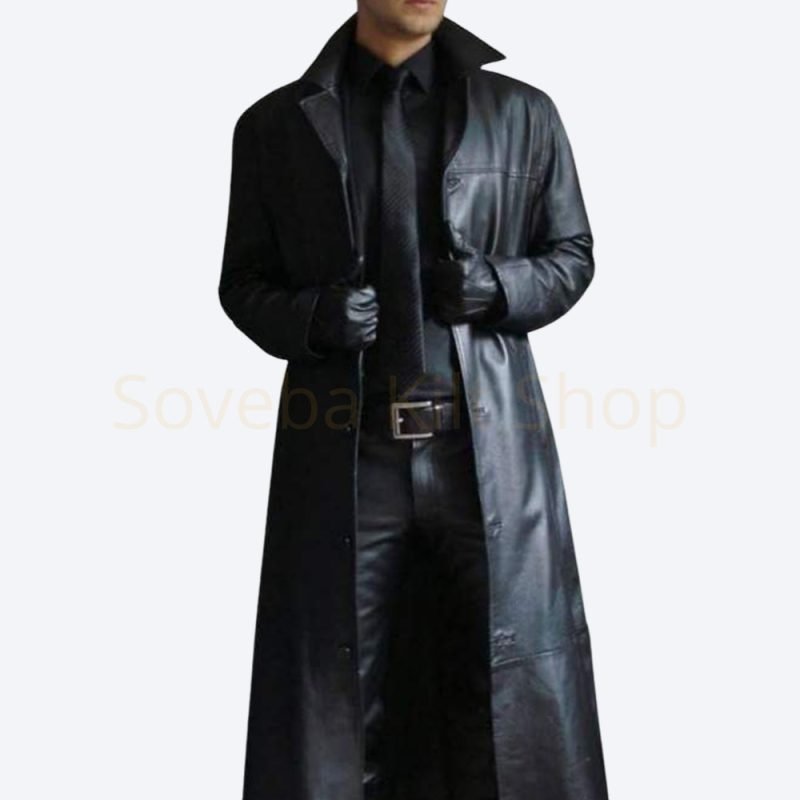 Back Leather Trench Coat Mens - Full Length And Smart Look