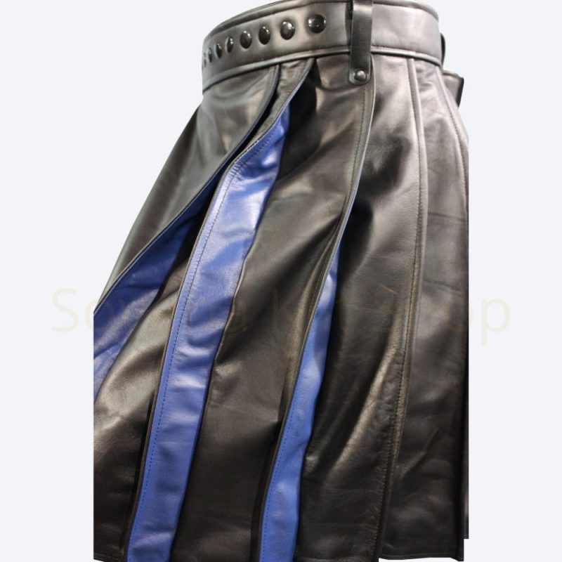 Greek Spartan Warrior Black Leather Kilt Soldiers Larp - Spartan Cosplay