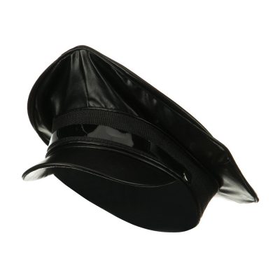 Leather Garrison And Police Cap - All Leather Hats And Caps