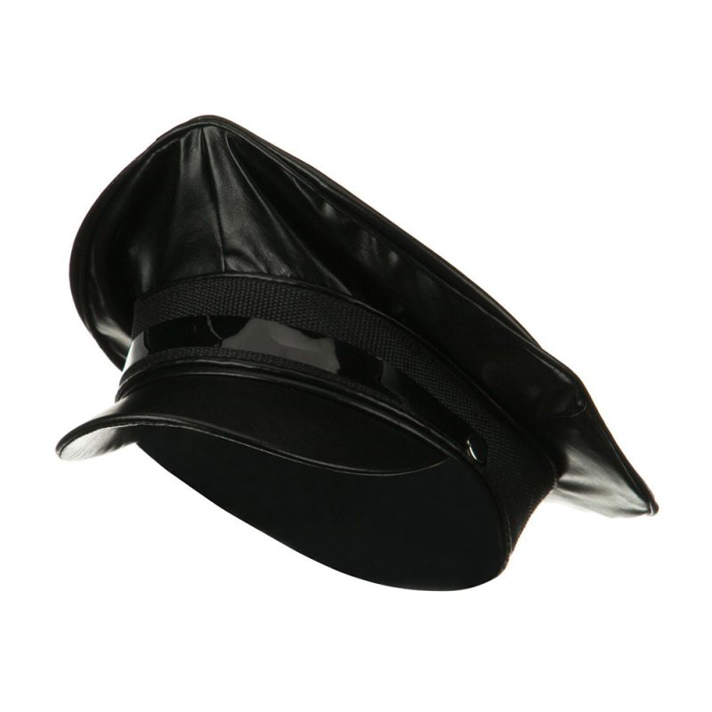 Leather Garrison And Police Cap - All Leather Hats And Caps