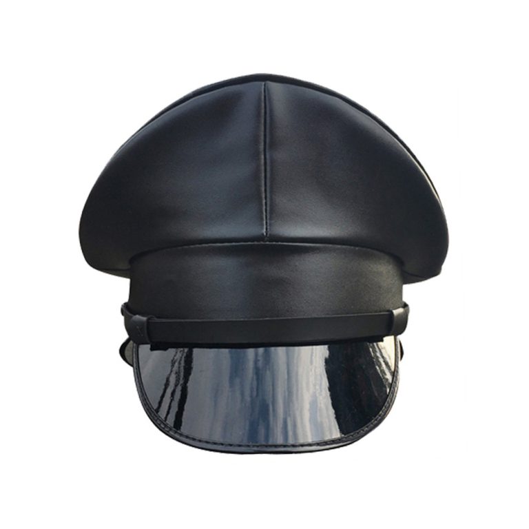 Leather Garrison And Police Cap - All Leather Hats And Caps