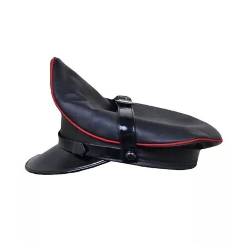 Leather Garrison And Police Cap - All Leather Hats And Caps