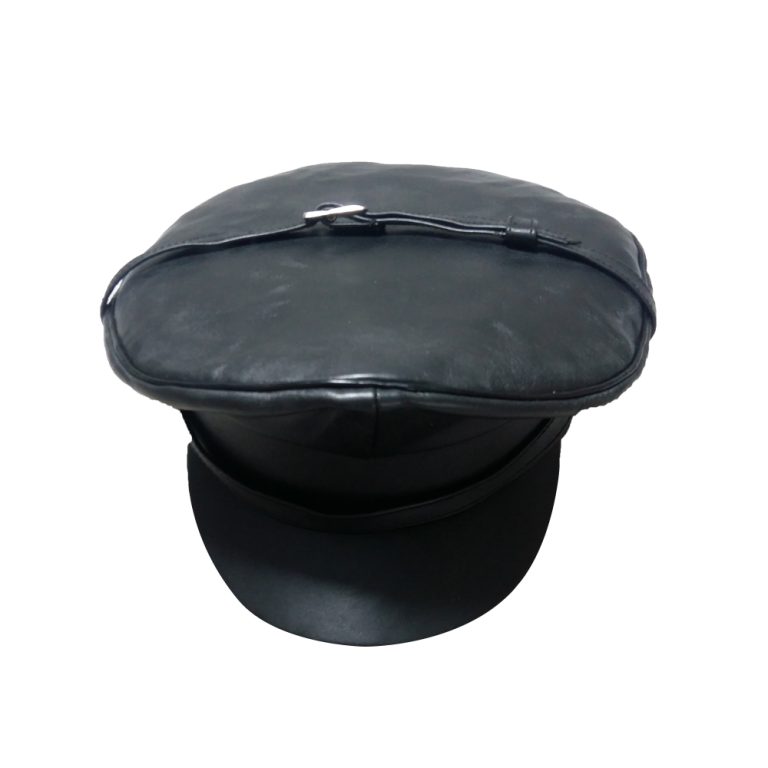 Leather Garrison And Police Cap - All Leather Hats And Caps