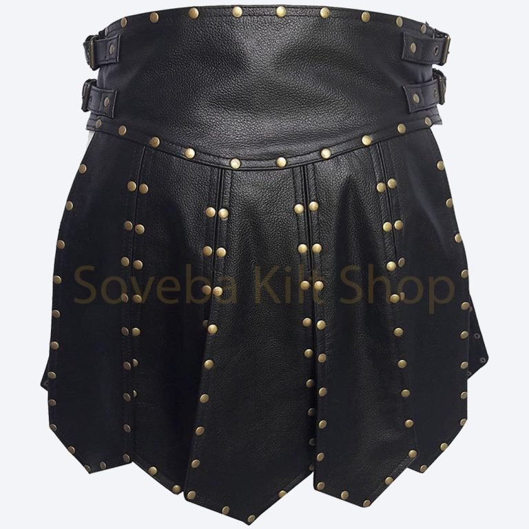 Gladiator Leather Kilt - Roman Gladiator Skirt Larp Barbarian Cosplay
