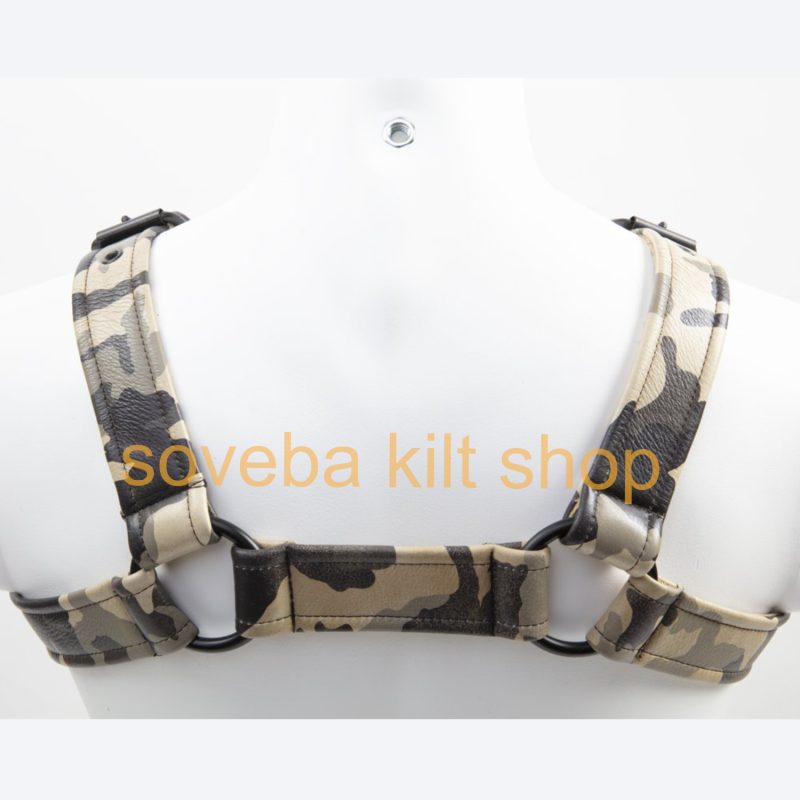Mens Leather Shoulder Harness - Camo / Army Style Shoulder Harness
