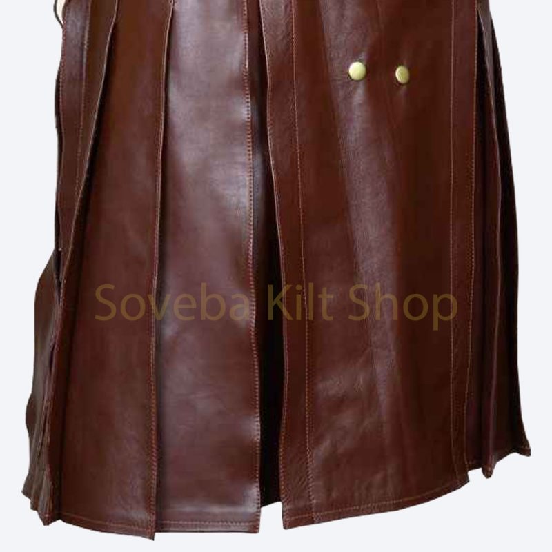 Leather Kilt For Men | Scottish wear Cosplay Leather Kilt