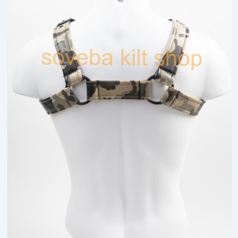 Mens Leather Shoulder Harness - Camo / Army Style Shoulder Harness