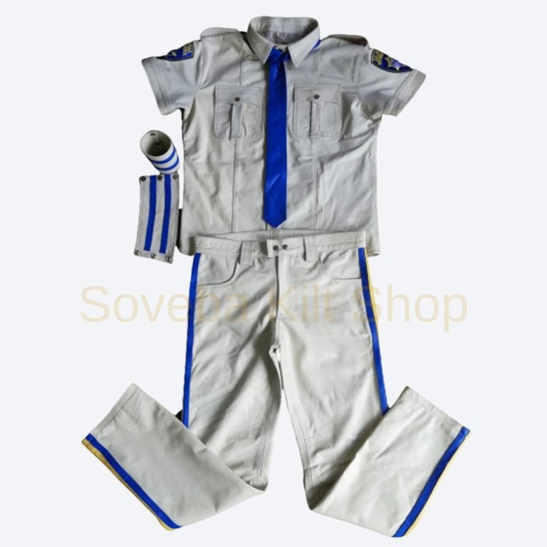 Police Leather Pant - Men Police Uniform Pant | Soveba Kilt Shop