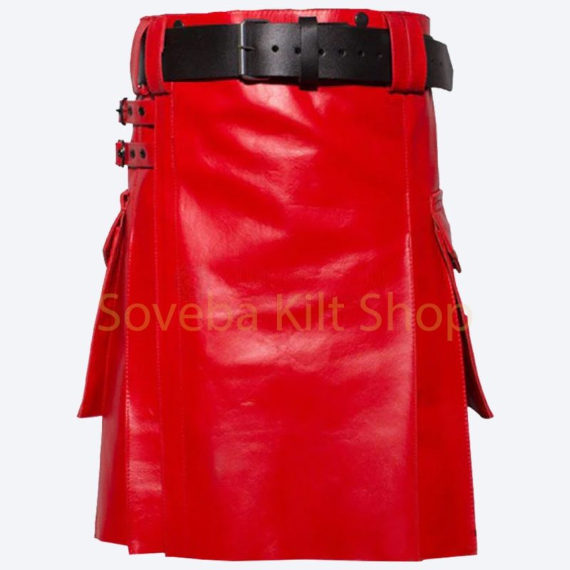 Red Leather Kilt | Custom Blacksmith Sports Utility Kilt