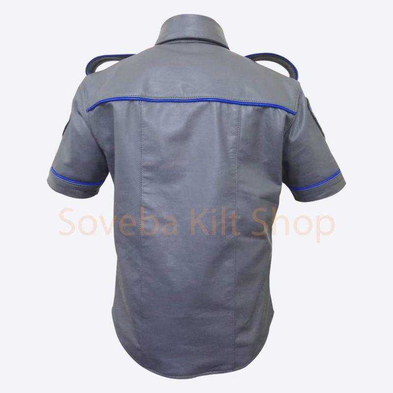 Gray Leather Cop Uniform - Soveba Kilt Shop