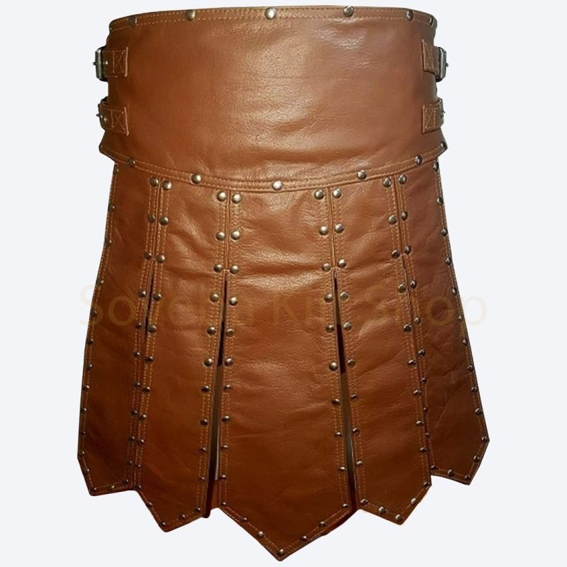 Gladiator Leather Kilt - Roman Gladiator Skirt Larp Barbarian Cosplay