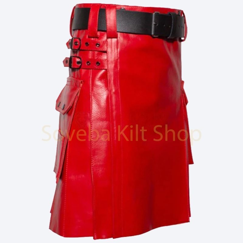 Red Leather Kilt | Custom Blacksmith Sports Utility Kilt