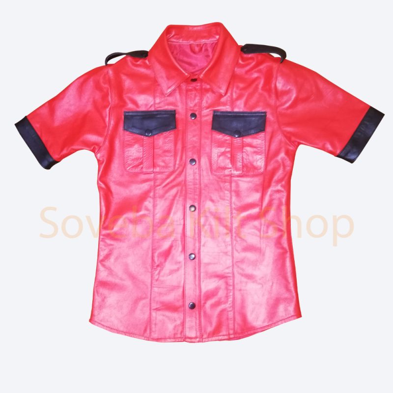 Men Red Leather Uniform | Buy Genuine Leather Breeches Uniform