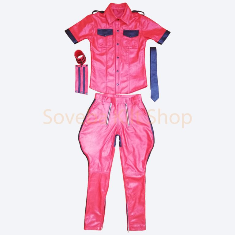 Men Red Leather Uniform | Buy Genuine Leather Breeches Uniform