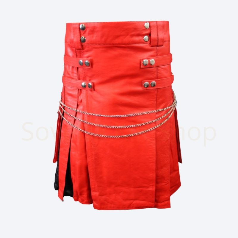 Genuine Leather Kilt Roman Gladiator Traditional Kilt LARP