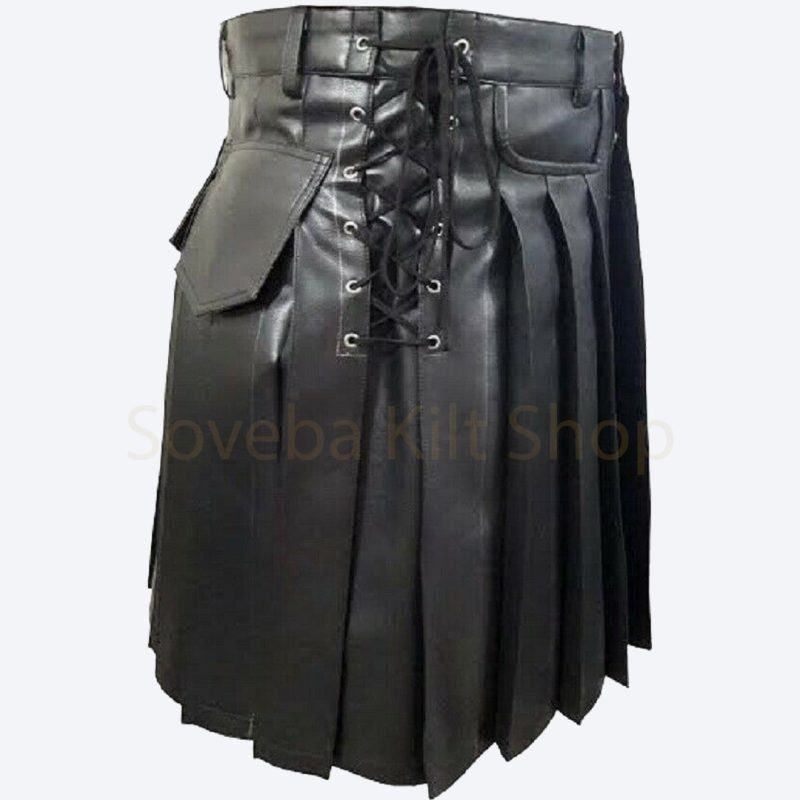 Genuine Leather Kilt Roman Gladiator Traditional Kilt LARP