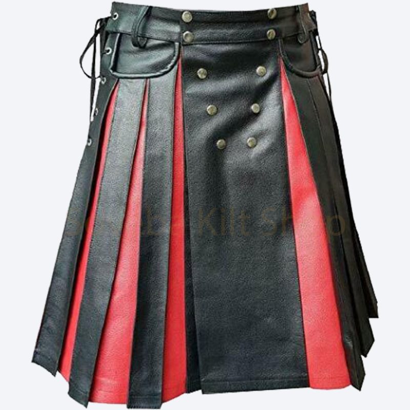 Genuine Leather Kilt Roman Gladiator Traditional Kilt LARP