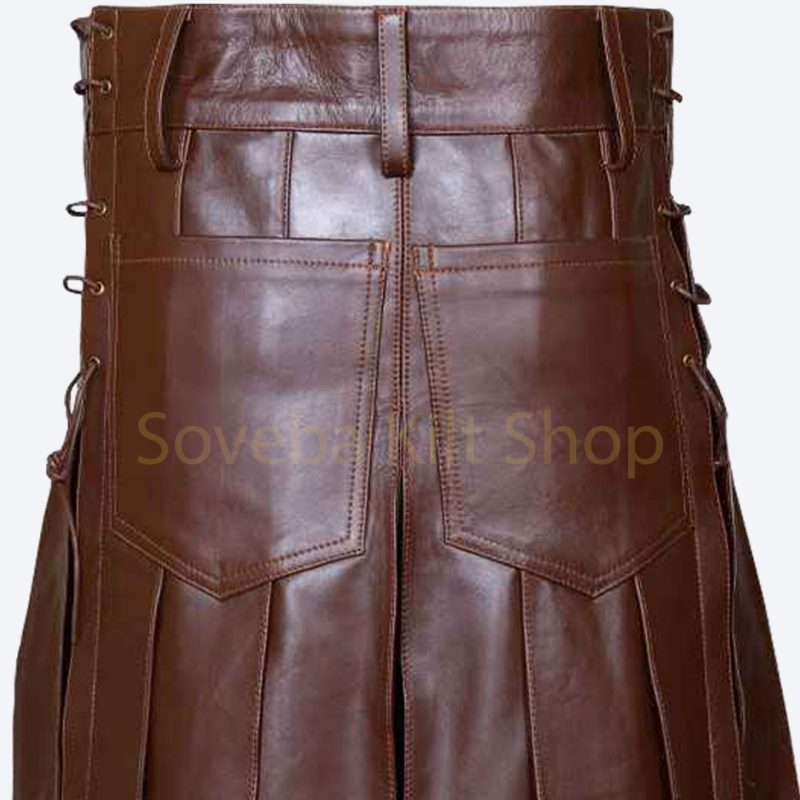 Leather Kilt For Men | Scottish wear Cosplay Leather Kilt