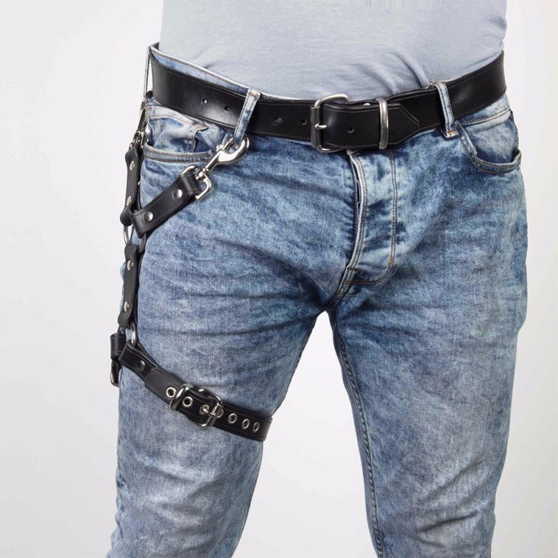 Leather Thigh Harness For Men - Thigh Leg Harness | Soveba Kilt Shop